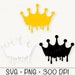 Dripping Crown SVG Vector Cut File and PNG Transparent Background Clip ...