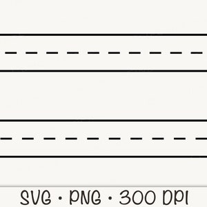 Dotted School Notebook Lines, SVG, PNG, Road Division Lines, Instant ...
