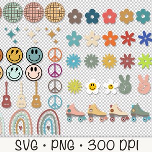 Groovy, Hippie, Bundle, SVG, PNG, Clip Art, Instant Digital Download - Etsy