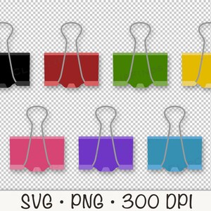Binder Clips Clipart, SVG, PNG, School Supplies, Teacher, Student ...
