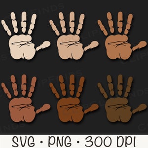 Multi-racial Hand Prints SVG, Ethnic Hand Prints PNG, Diversity ...