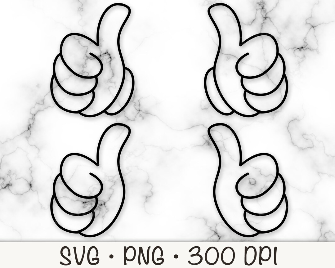 Thumbs up Outline SVG Vector Cut File, PNG Transparent Background Clip ...
