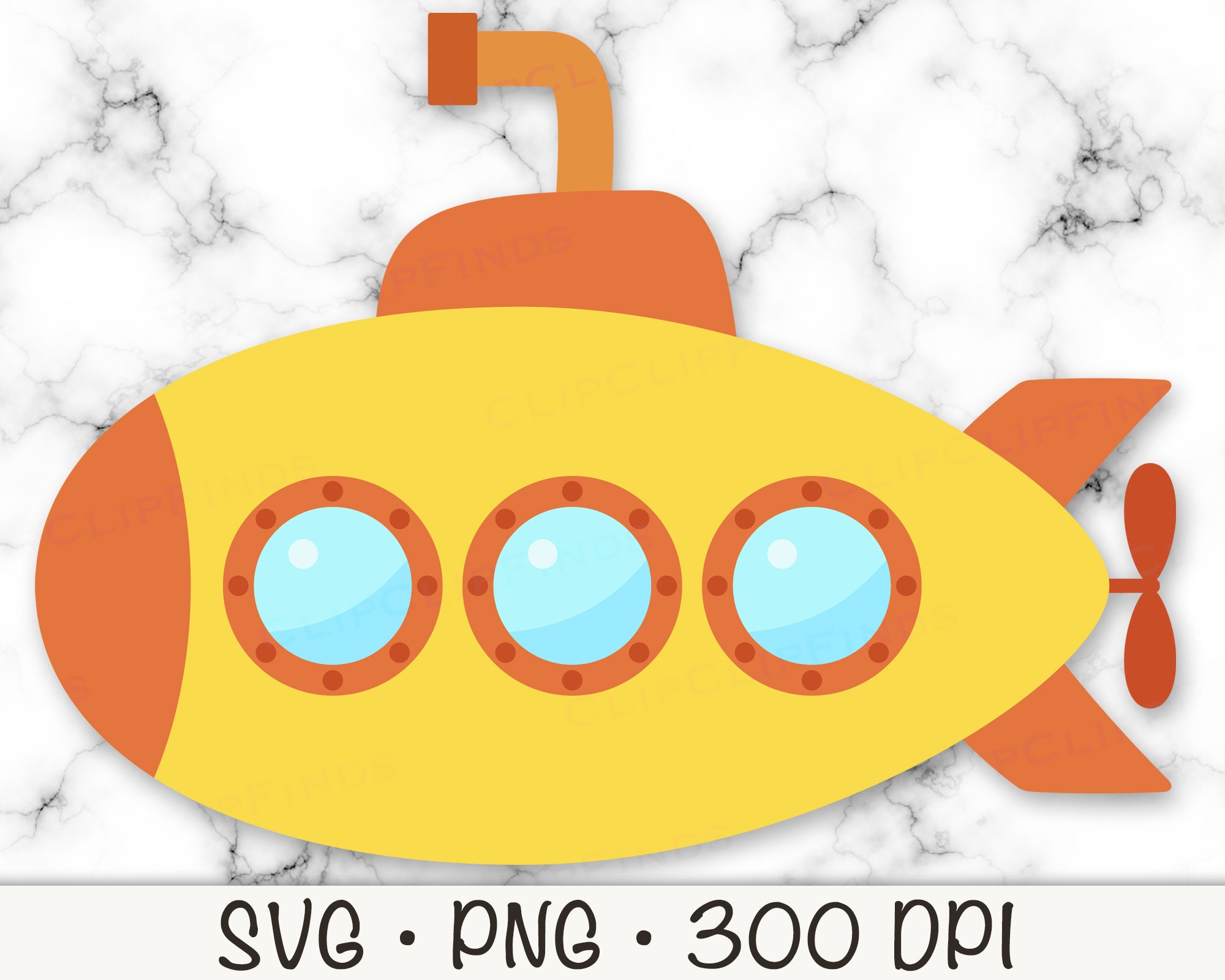 Cute Submarine Clipart