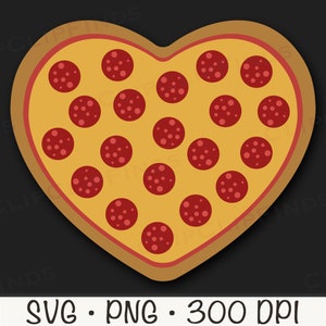 Pizza SVG, Pizza Heart PNG, Pepperoni Pizza Clip Art, Valentine's Day ...