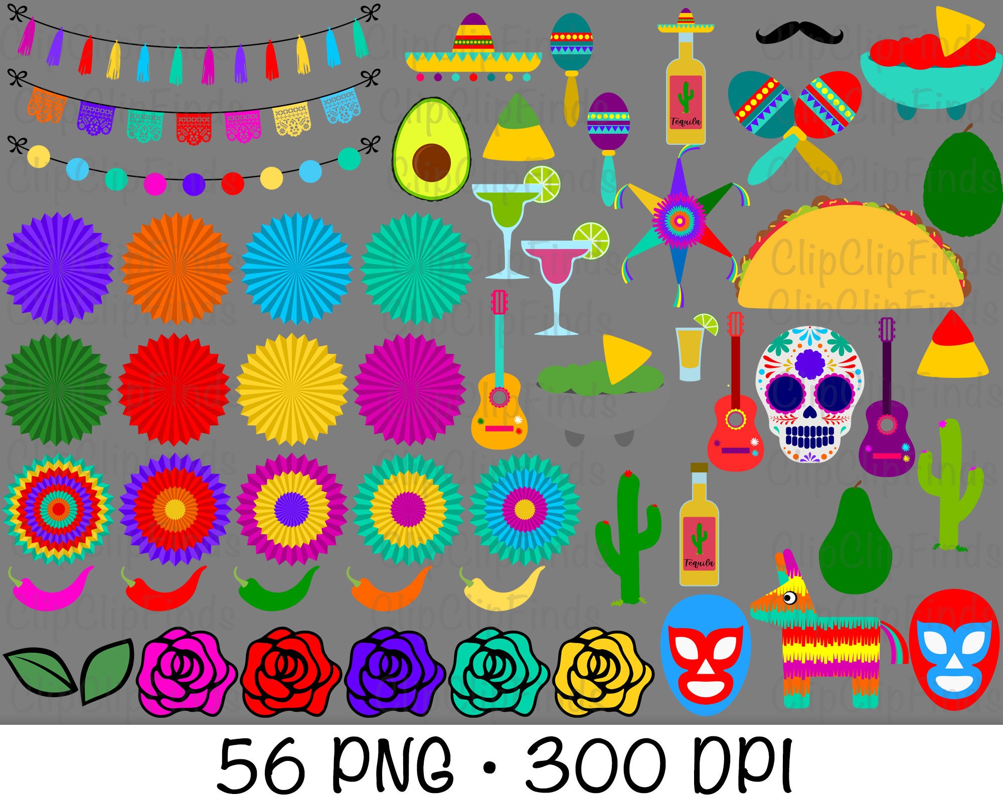 Mexican Clip Art Mexican Fiesta Clip Art Bundle Cinco De - Etsy Canada