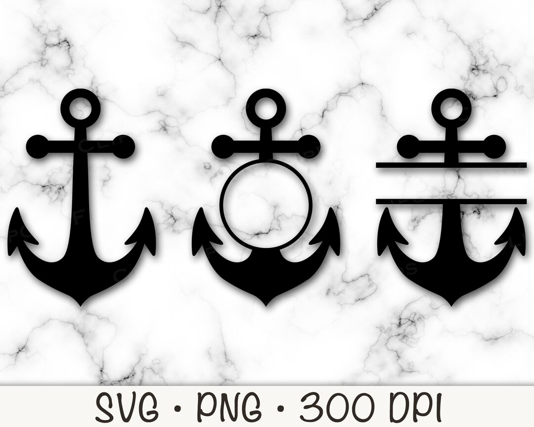 Anchor SVG, Split Monogram Anchor, Circle Monogram Anchor, PNG, Boat ...
