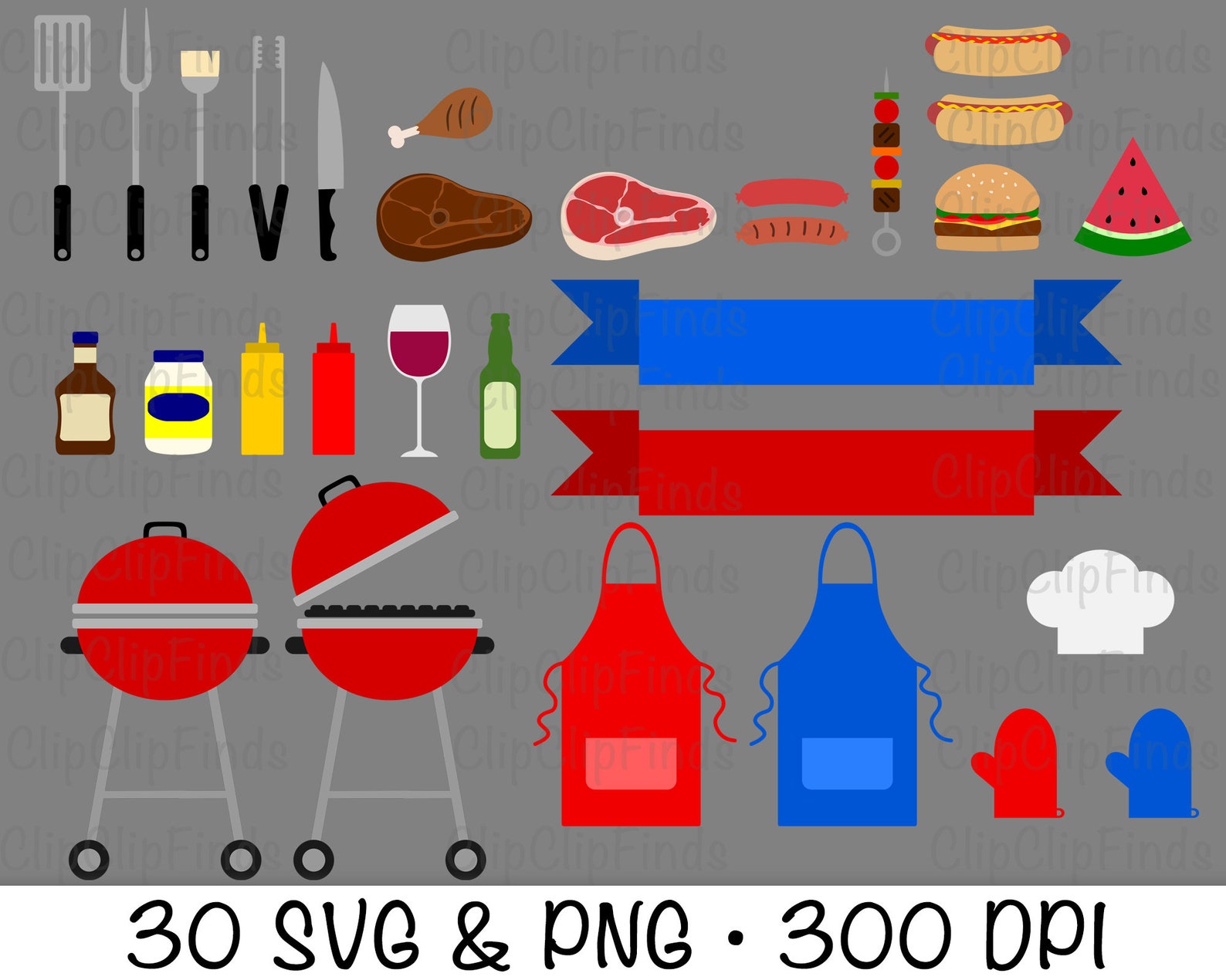 BBQ Clipart Summer Barbecue Summer Cookout Backyard SVG - Etsy