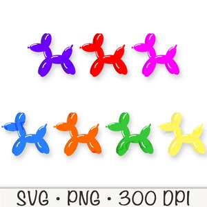 Dog Balloon SVG, Dog Balloon Clipart, Dog Balloon PNG, Multi-colored ...