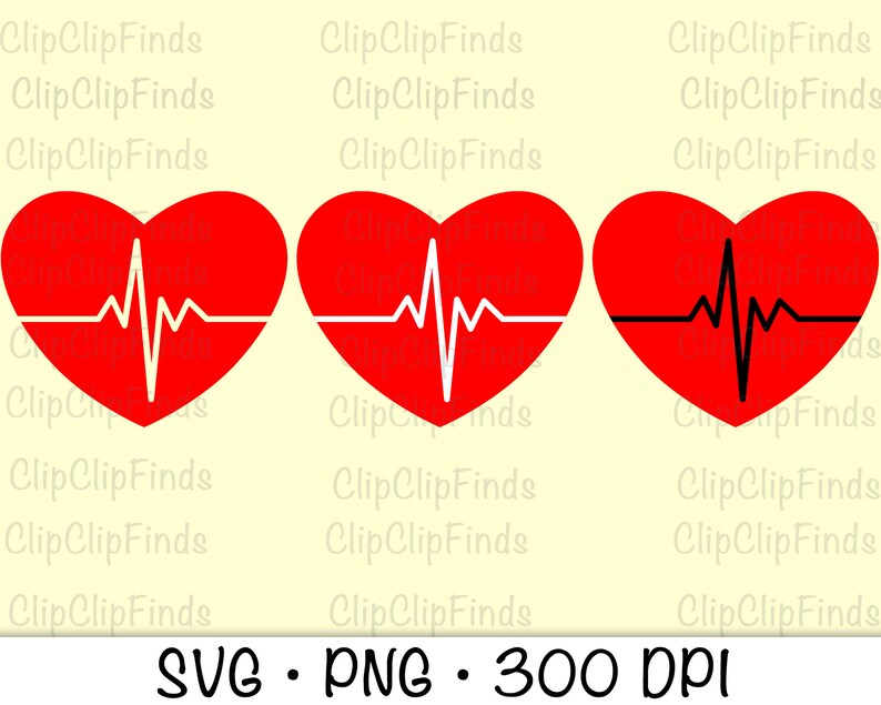 Heart Beat SVG Vector File Heartbeat PNG Transparent - Etsy