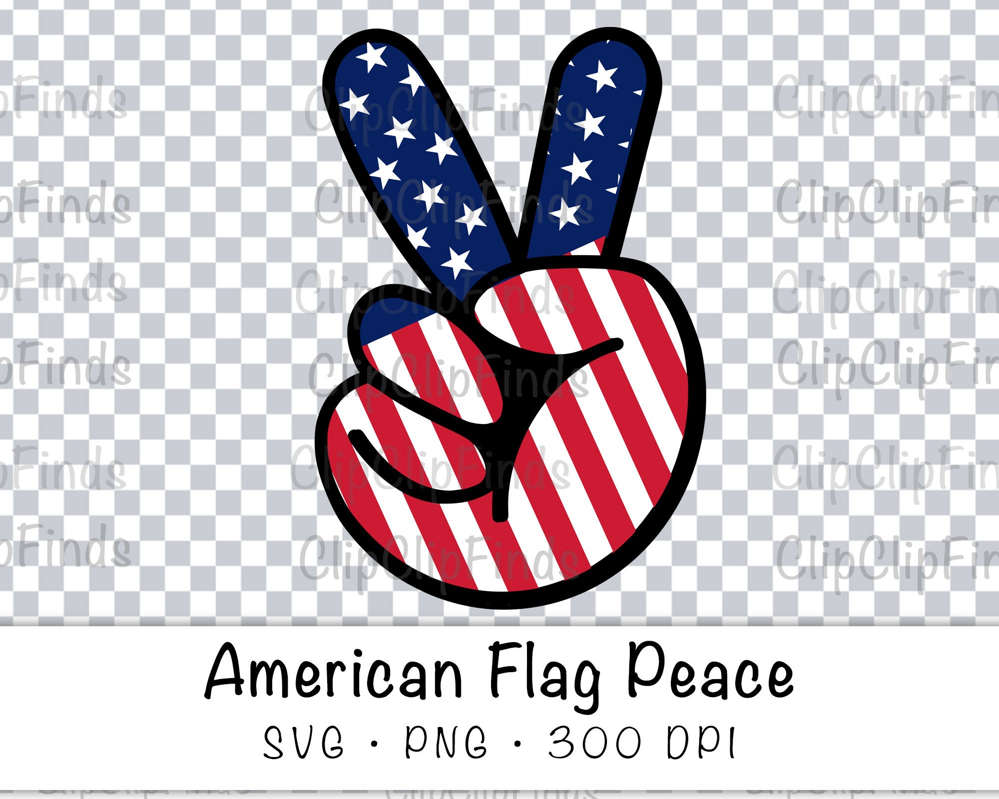 American Flag Peace Hand Fingers SVG Vector Cut File and PNG | Etsy