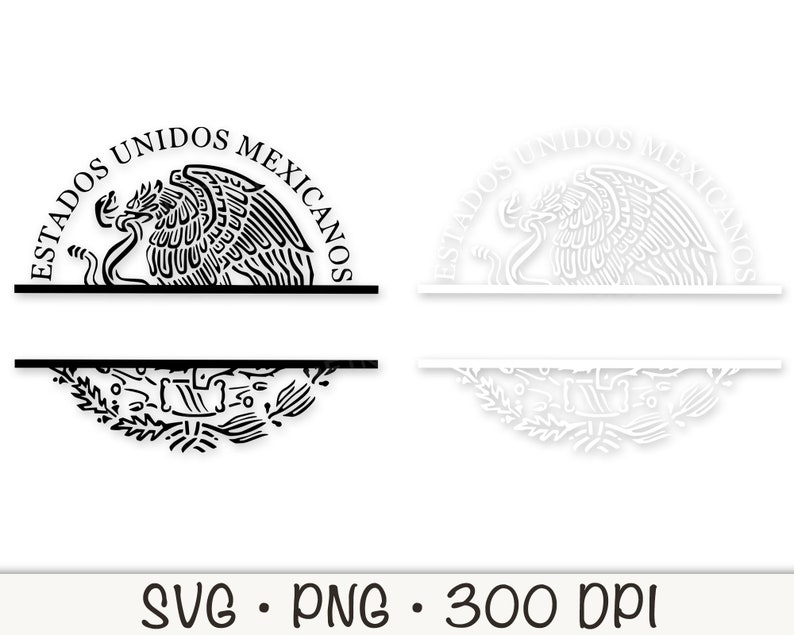 Escudo Mexicano Split Monogram Mexican Flag Eagle SVG - Etsy