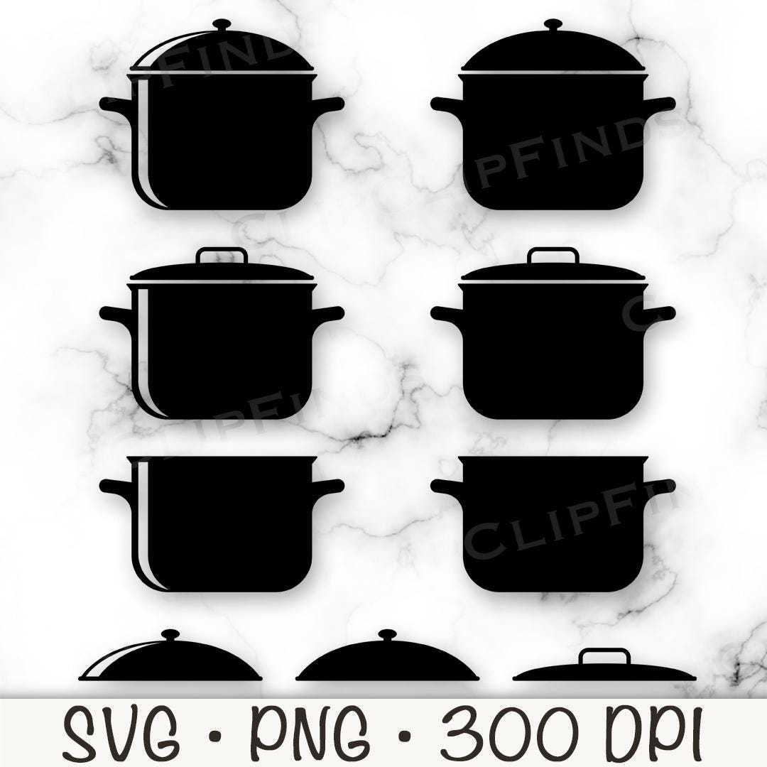 Cooking Pots SVG, Pots PNG, Pots Clipart, Vector, Pot Silhouette ...