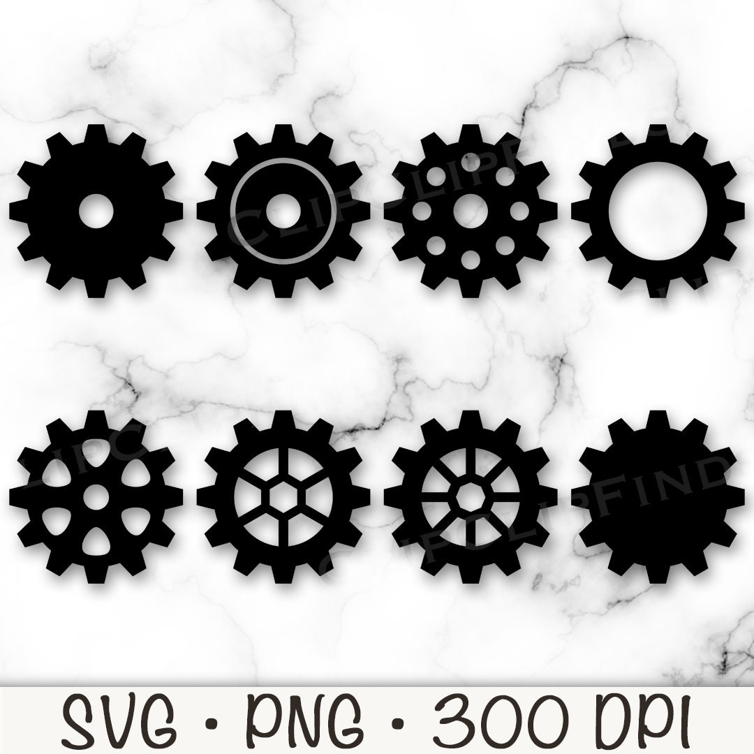 Cog Bundle Pack SVG, Gear Cog PNG, Mechanical Cog Wheel, Steampunk, Cog ...