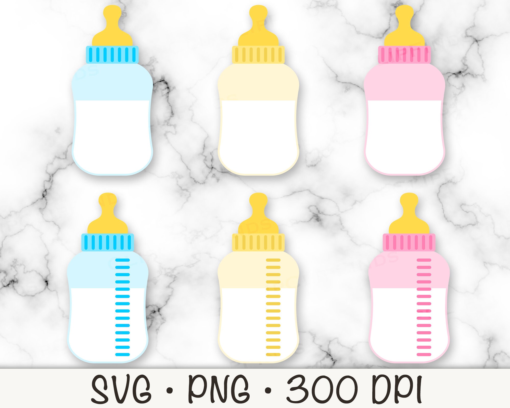 Blue Baby Bottle Template