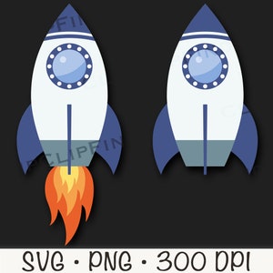 Rocket Ship SVG, Blue Rocket SVG, Space Rocket PNG, Outer Space Clipart ...