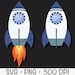 Rocket Ship SVG, Blue Rocket SVG, Space Rocket PNG, Outer Space Clipart ...