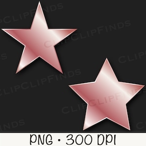 Rose Gold Star Clipart, Rose Gold Star PNG, Rose Gold Star Overlay ...