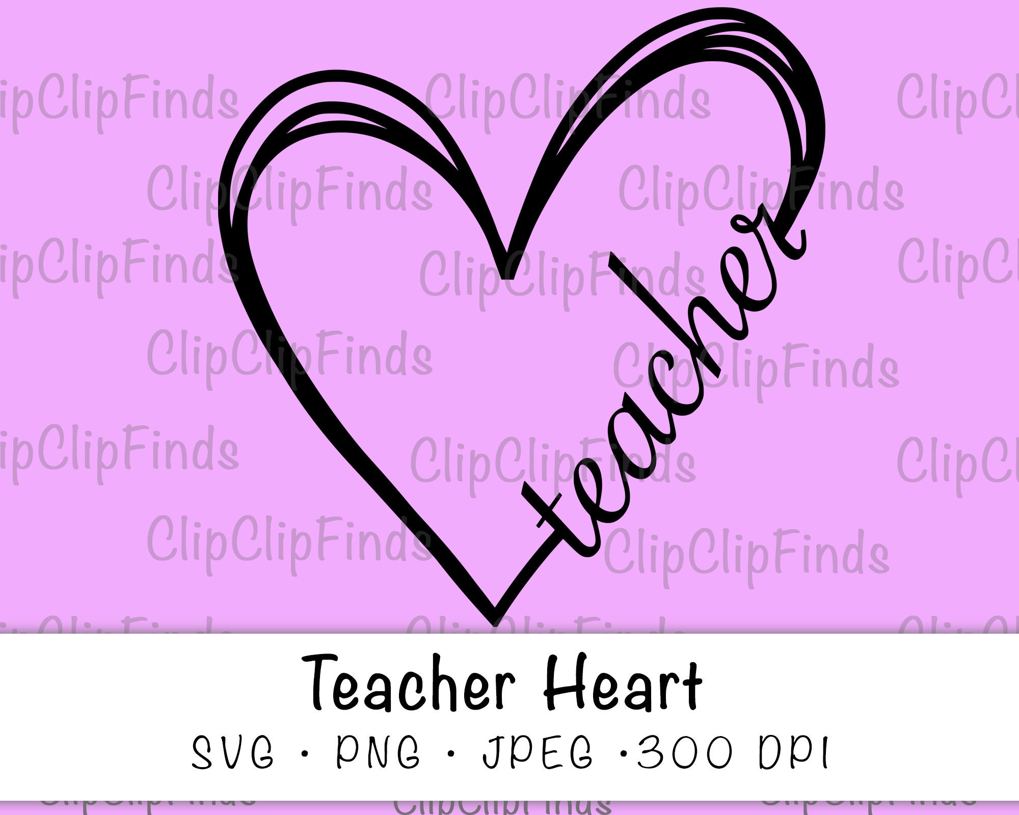 Teacher With Heart SVG Vector Cut File JPEG and PNG - Etsy