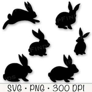Rabbit SVG, Rabbit Silhouette, Easter SVG, Rabbit PNG, Bunny Clipart ...
