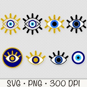 Evil Eye SVG Bundle: Lashes, Thick Outline Clipart (digital Download ...