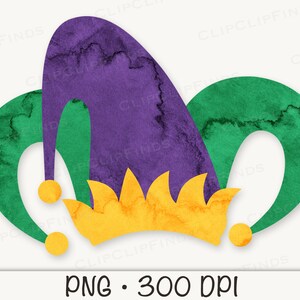 Watercolor Mardi Gras Jester Hat Mardi Gras Sublimation PNG - Etsy