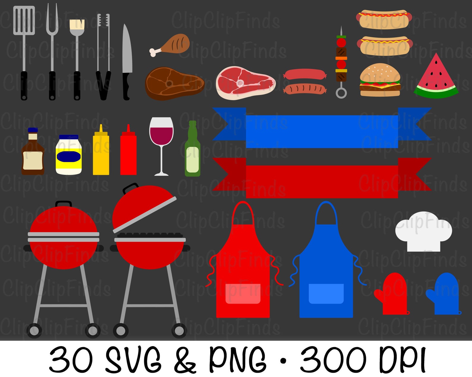 BBQ Clipart Summer Barbecue Summer Cookout Backyard SVG - Etsy