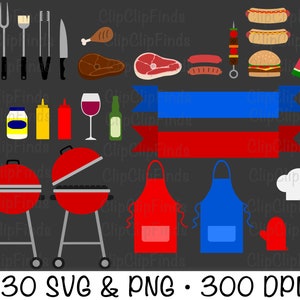 BBQ Clipart Summer Barbecue Summer Cookout Backyard SVG - Etsy