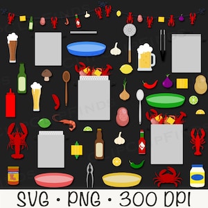 Seafood Boil Clipart, Seafood Boil SVG, Crawfish Boil PNG, Digital ...
