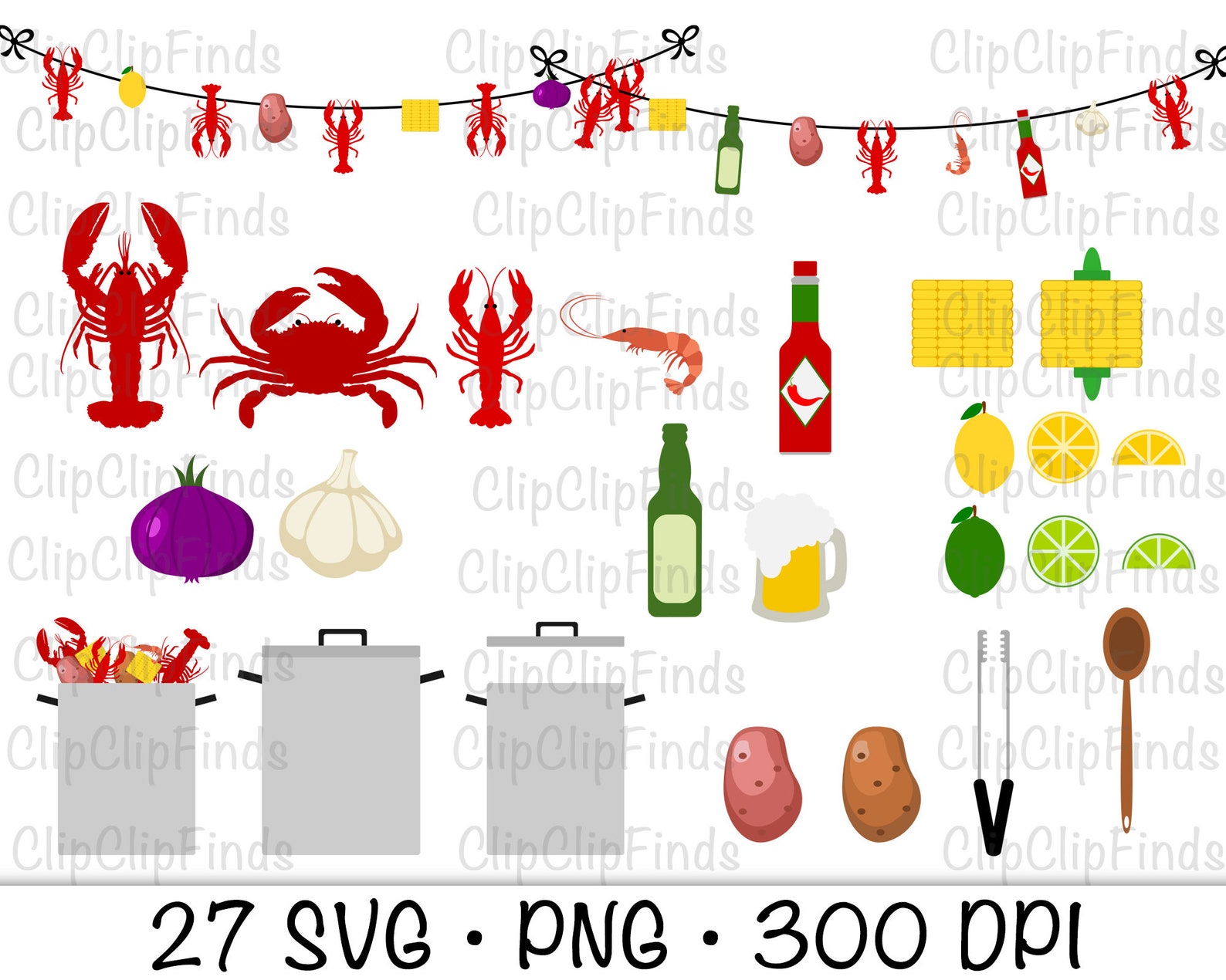 Crawfish Boil Seafood Boil Cajun Boil SVG PNG Clip Art - Etsy