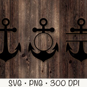 Anchor SVG, Split Monogram Anchor, Circle Monogram Anchor, PNG, Boat ...