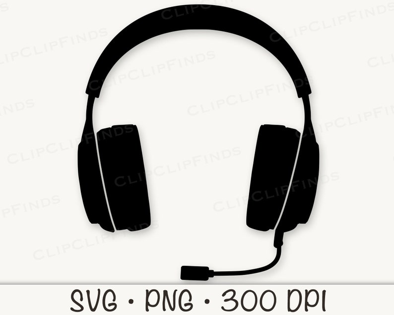 Gaming Headset Earphones SVG Vector Cut File and PNG - Etsy