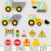 Construction Trucks Clipart: Dump Truck, Excavator, PNG, SVG (digital ...