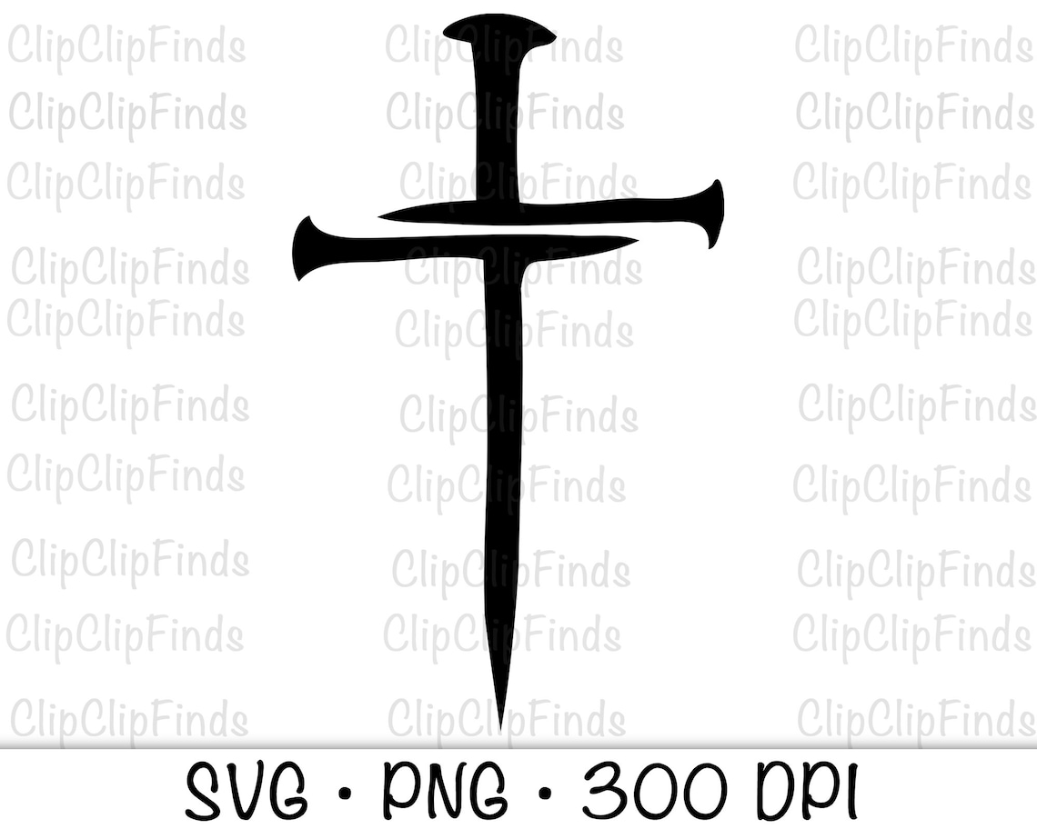 Nail Cross SVG Vector PNG Instant Digital Download - Etsy