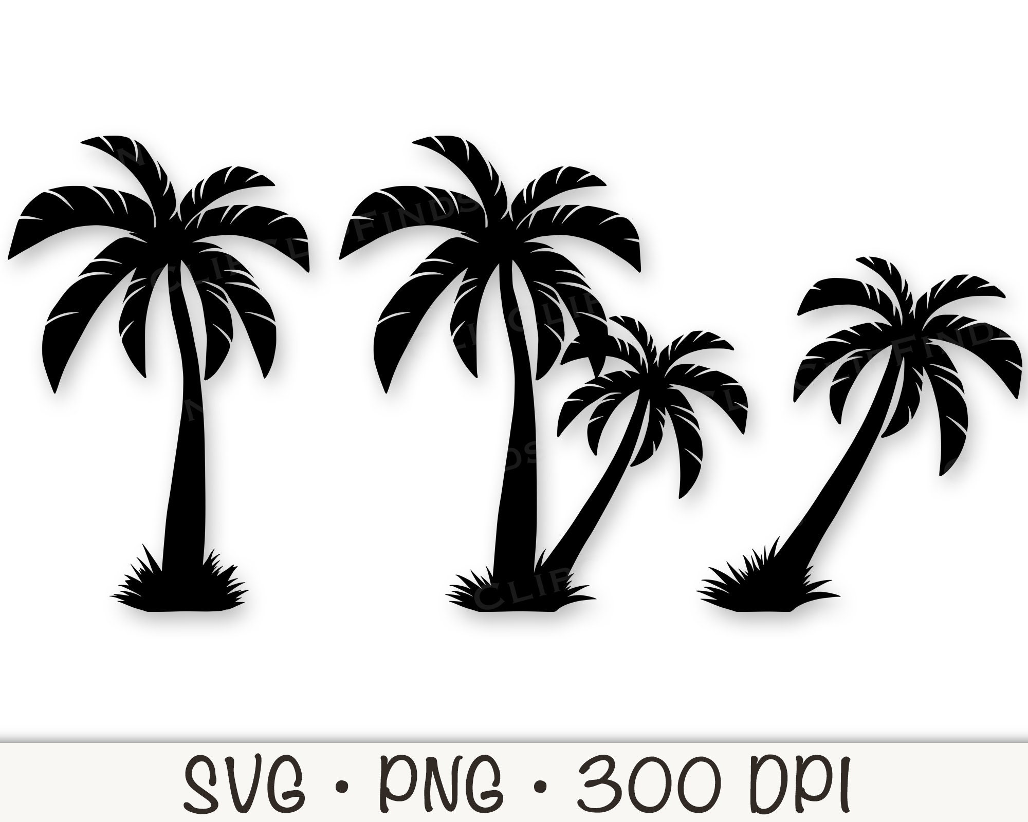 Palm Trees SVG Vector Cut File and PNG Transparent - Etsy Canada