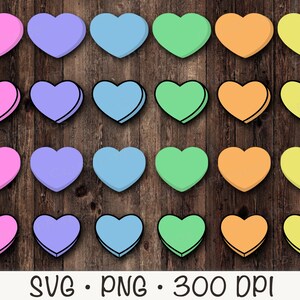 Blank Conversation Hearts SVG, Valentine's Day Candy Hearts, PNG ...