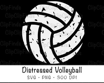 Distressed Volleyball Svg | Etsy