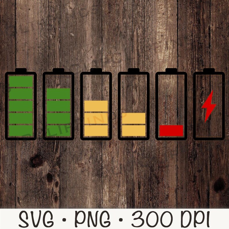 Battery SVG, Battery Life SVG, Battery Clipart, Battery Bundle Pack PNG ...