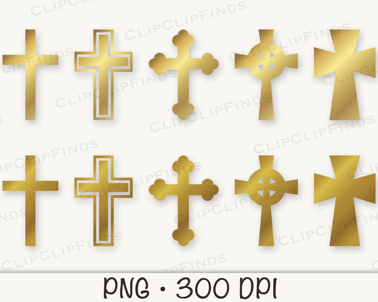 Gold Cross PNG Gold Cross Clipart Gold Crosses Overlay - Etsy