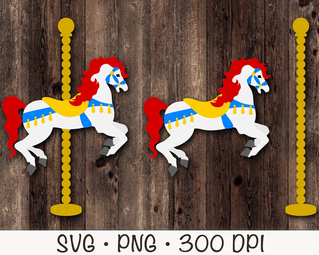 Carousel Horse, Merry Go Round, SVG PNG, Clip Art, Instant Digital ...