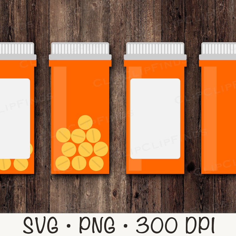 Pill Bottle Clipart - Etsy
