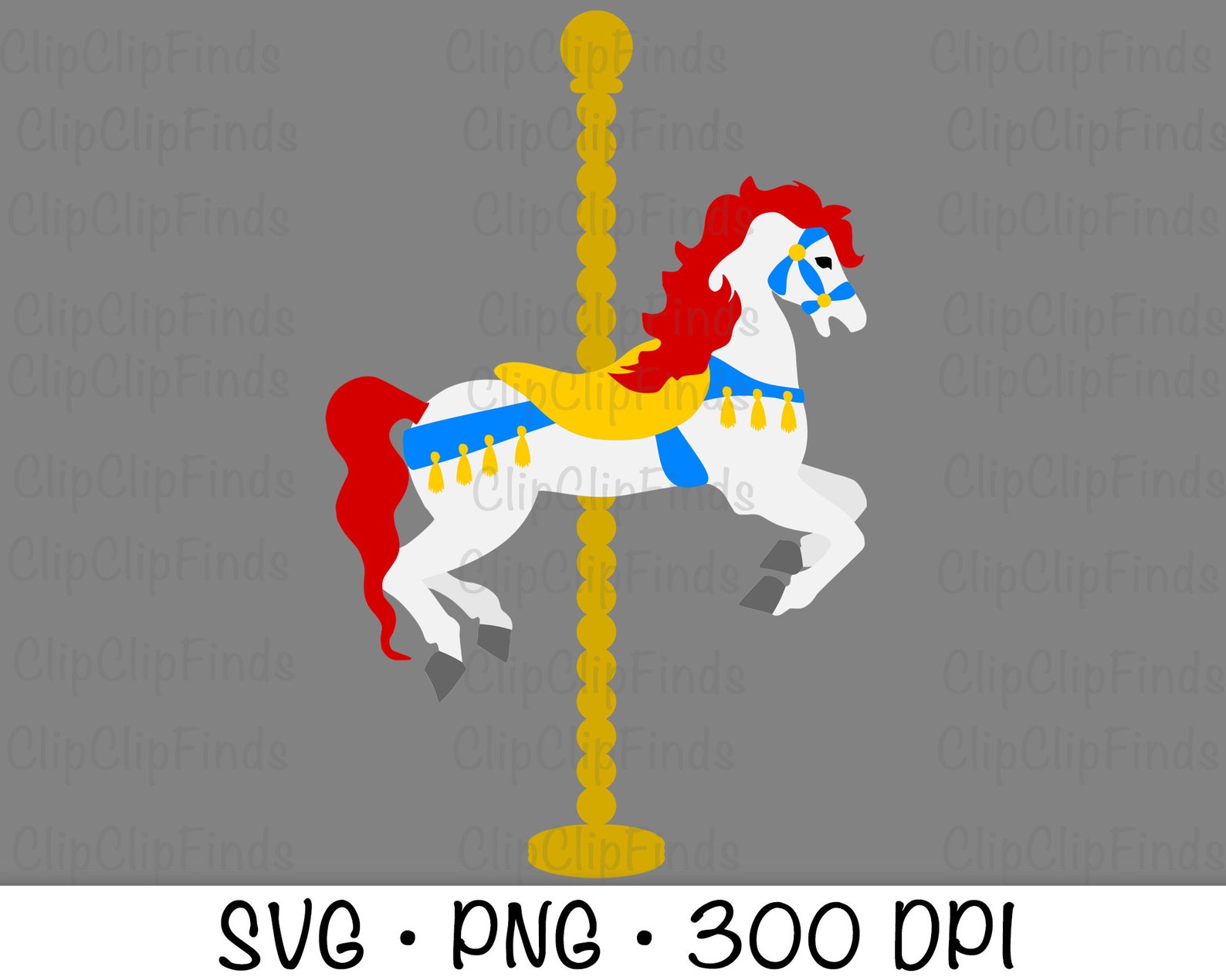 Carousel Horse Merry Go Round SVG PNG Clip Art Instant - Etsy