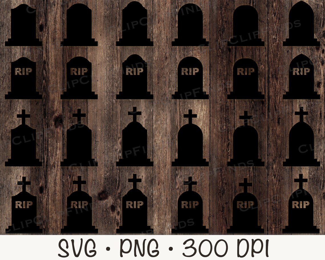 RIP Tombstone Halloween Black Gravestone Bundle With and - Etsy