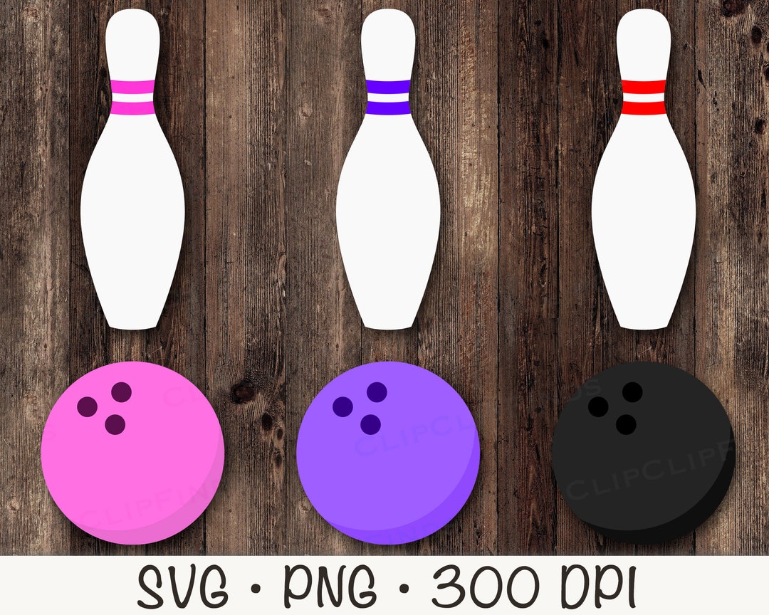 Bowling Pin SVG, Bowling Ball SVG, Bowling PNG, Pink, Purple, Red ...