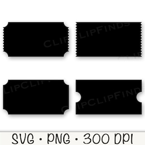 Ticket SVG, Movie Tickets PNG, Ticket Silhouette, Digital Download - Etsy