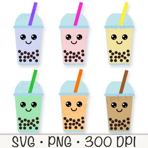 Boba Tea SVG, Cute Kawaii Boba Tea PNG, Bubble Tea Clipart, Bubble Tea ...