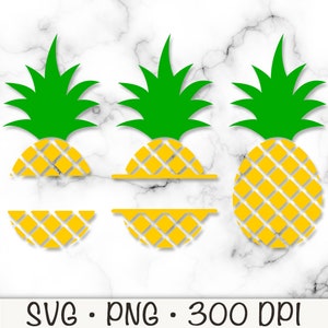 Pineapple SVG, Pineapple Split Monogram Frame SVG, PNG, Instant Digital Download - Etsy