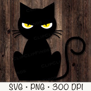 Grumpy Black Cat SVG, Angry Kitty, Mad Cat, PNG, Instant Digital ...