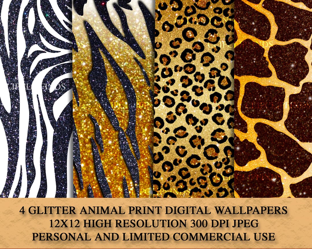 Animal Print Glitter Digital Wallpaper for Personal and - Etsy