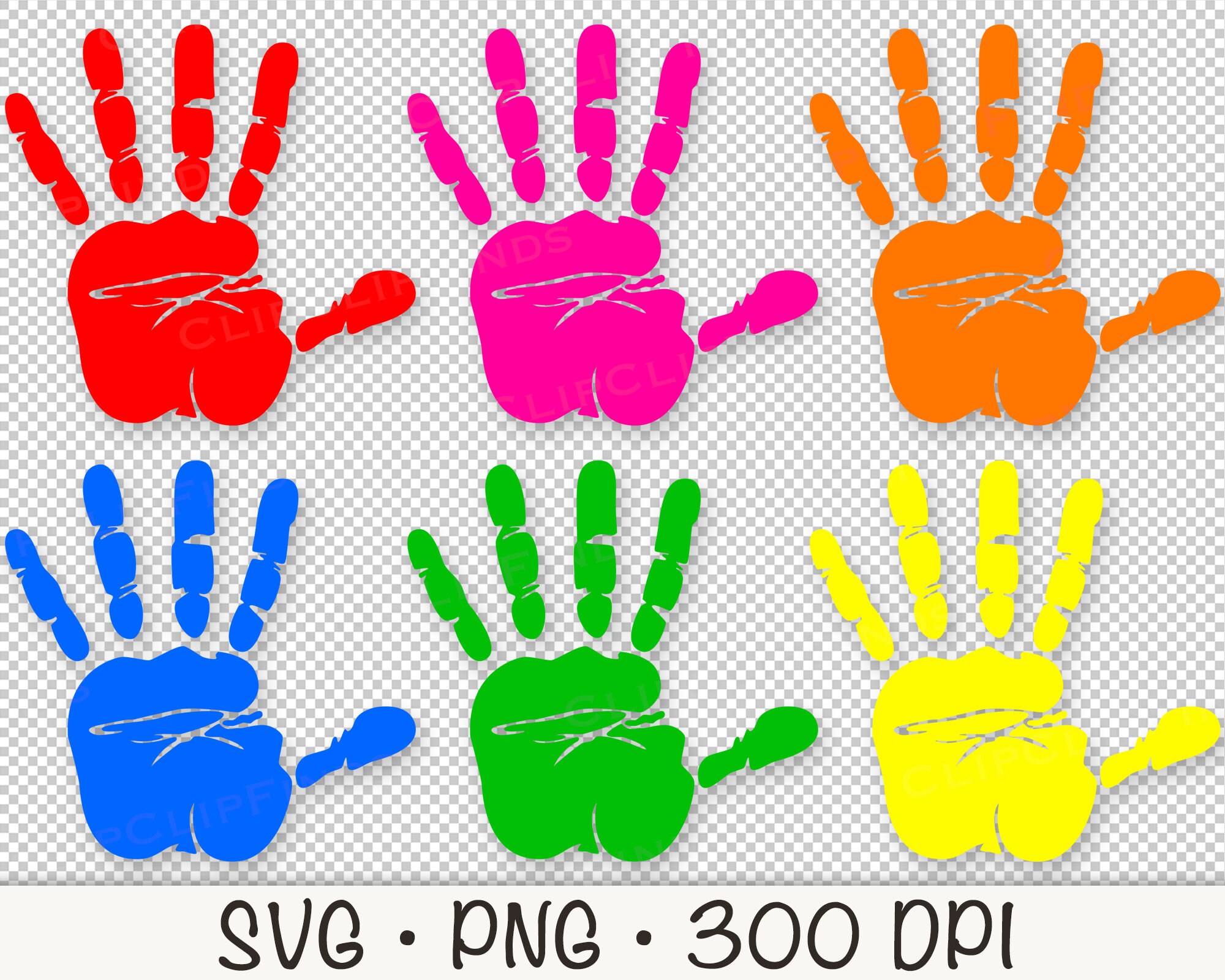 Hand Print SVG Colorful Handprint Bundle Pack PNG Painted - Etsy Australia