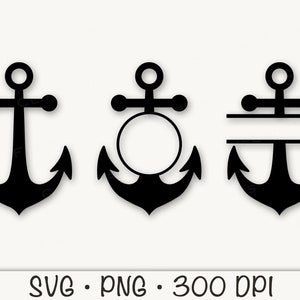 Anchor SVG, Split Monogram Anchor, Circle Monogram Anchor, PNG, Boat ...